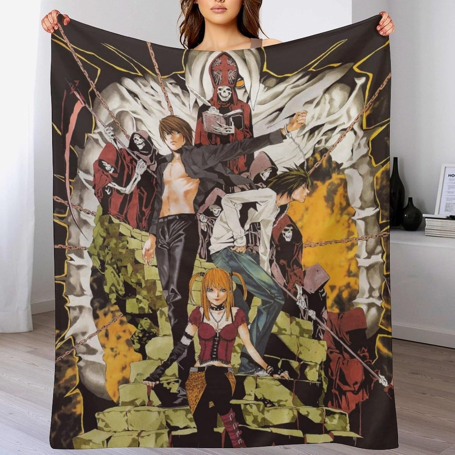 Death Note Blanket Soft Cozy Flannel Warm Throw Blanket Unique Gifts ...