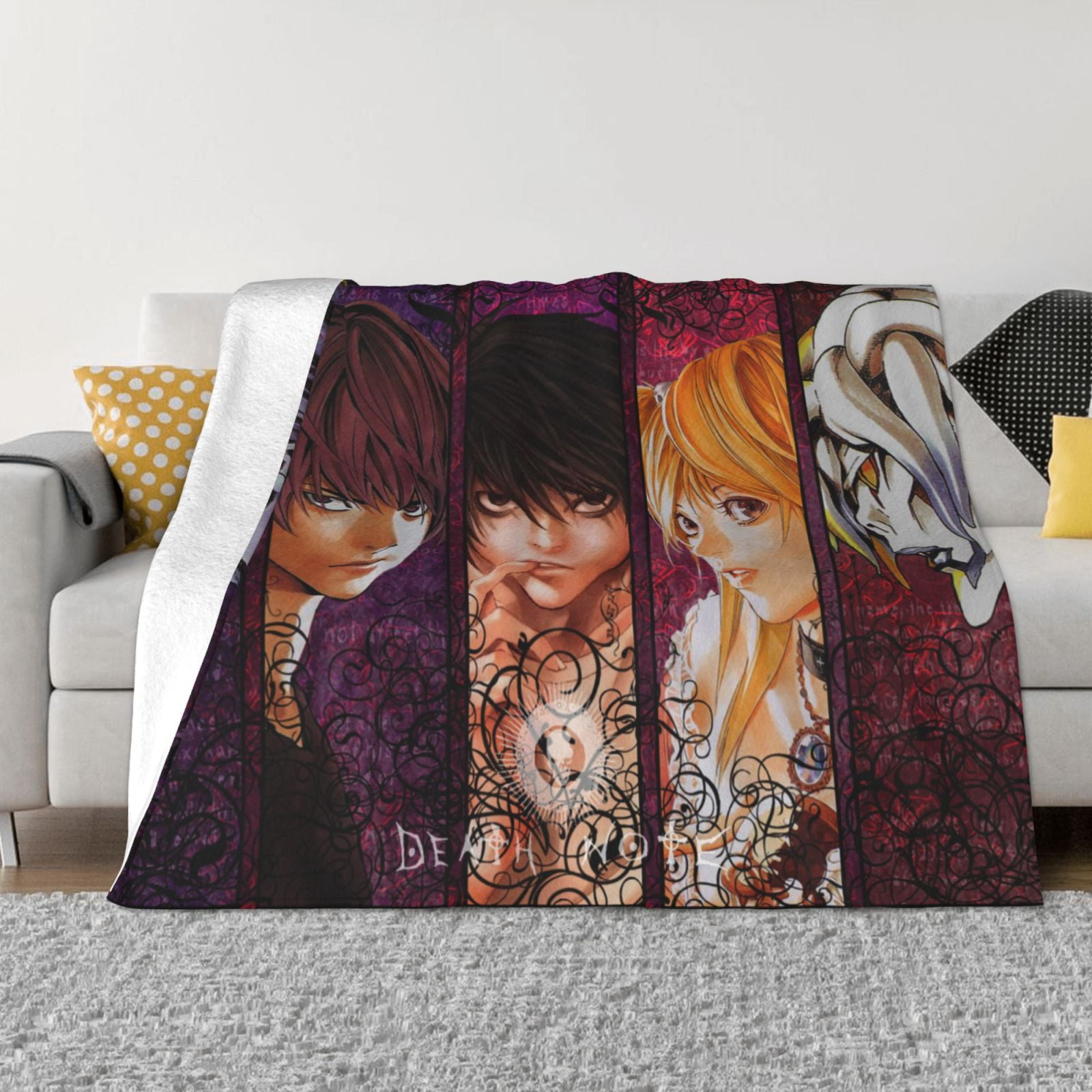 Death Note Characters Blanket Cozy Ultra-Soft Micro Flannel Fleece ...
