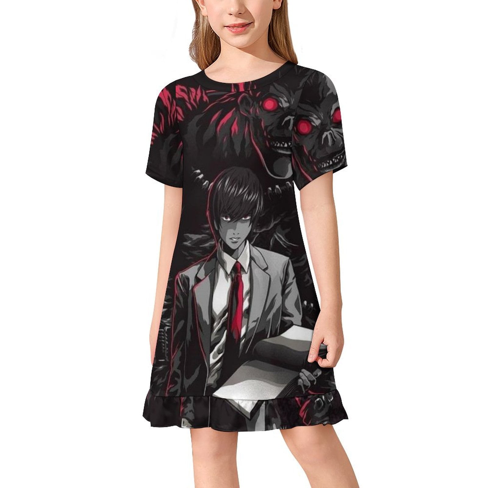 Death Note Children's Short Sleeved Dress 3D Printed Classical Girl's ...