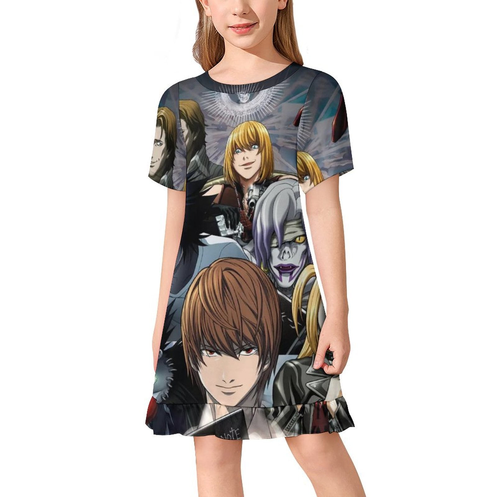 Death Note Children's Short Sleeved Dress 3D Printed Classical Girl's ...