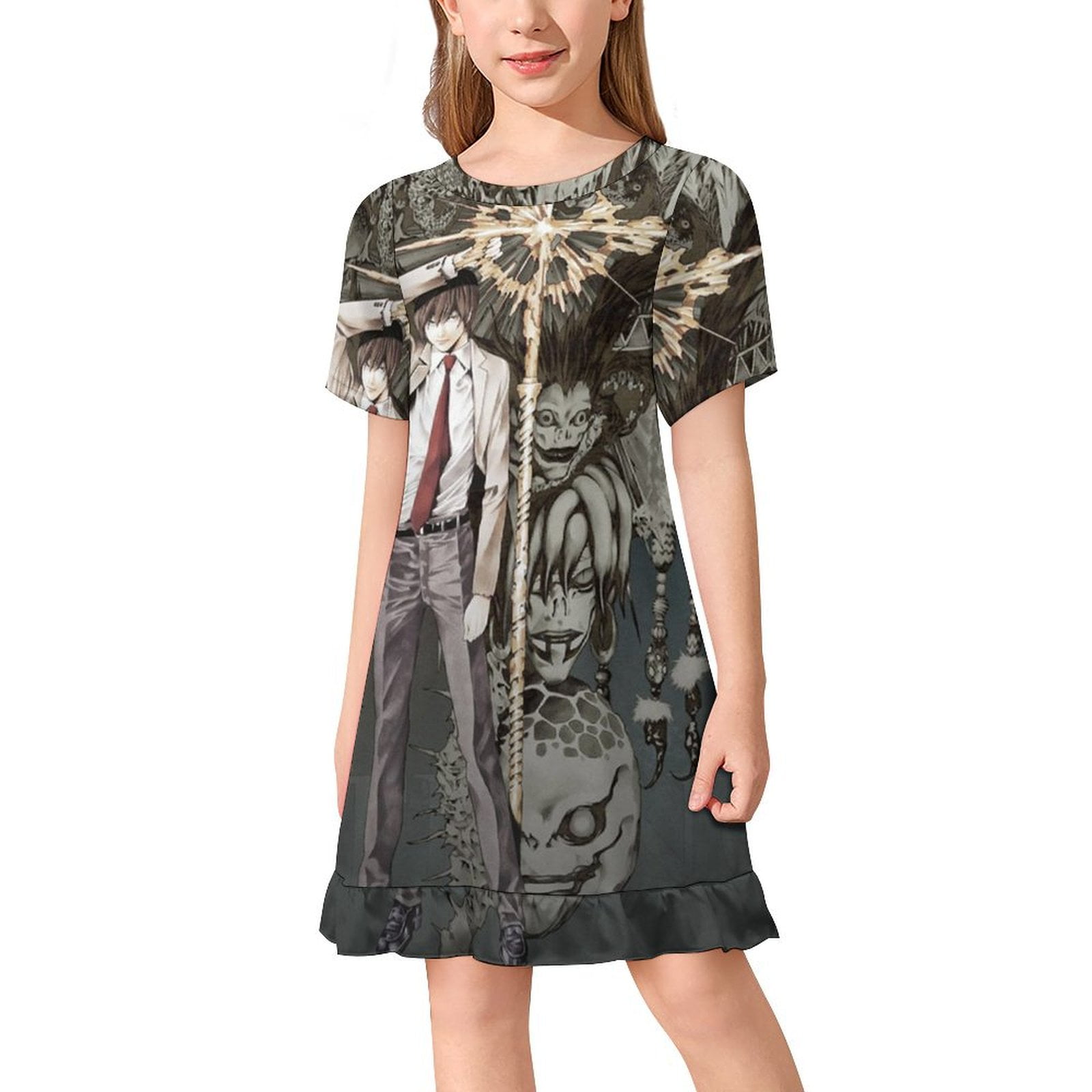Death Note Children's Short Sleeved Dress 3D Printed Classical Girl's ...