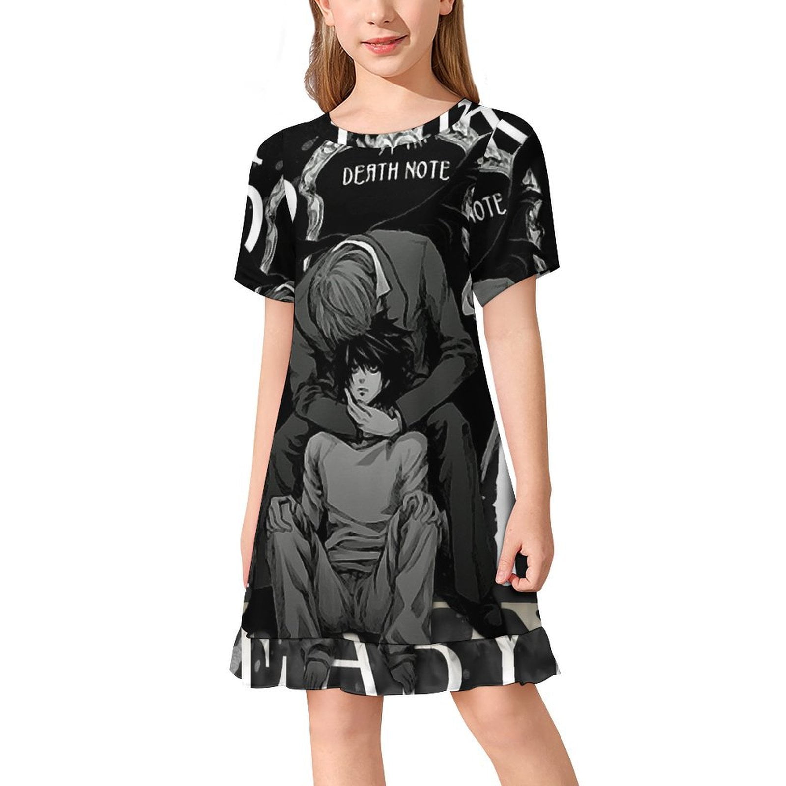 Death Note Children's Short Sleeved Dress 3D Printed Classical Girl's ...