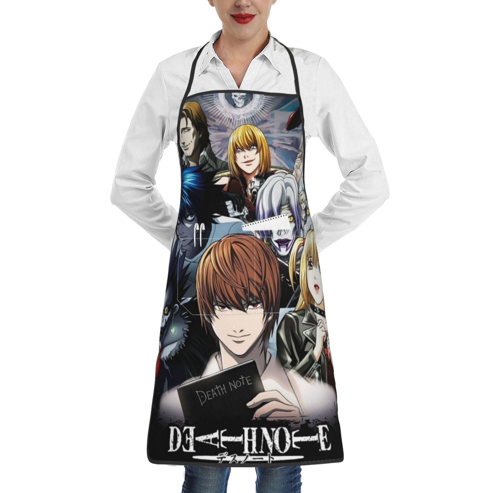 Death Note Cooking Chef Apron Adjustable Bib Apron Kitchen Cooking ...