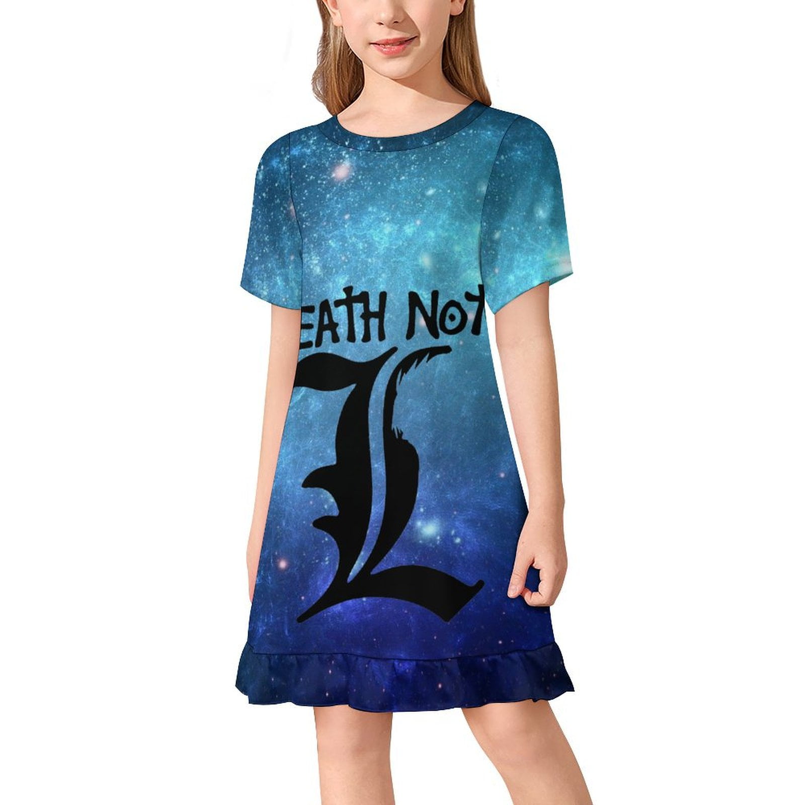 Death Note Girls Short Sleeve Dress Casual Playwear Dress Kids Crew ...