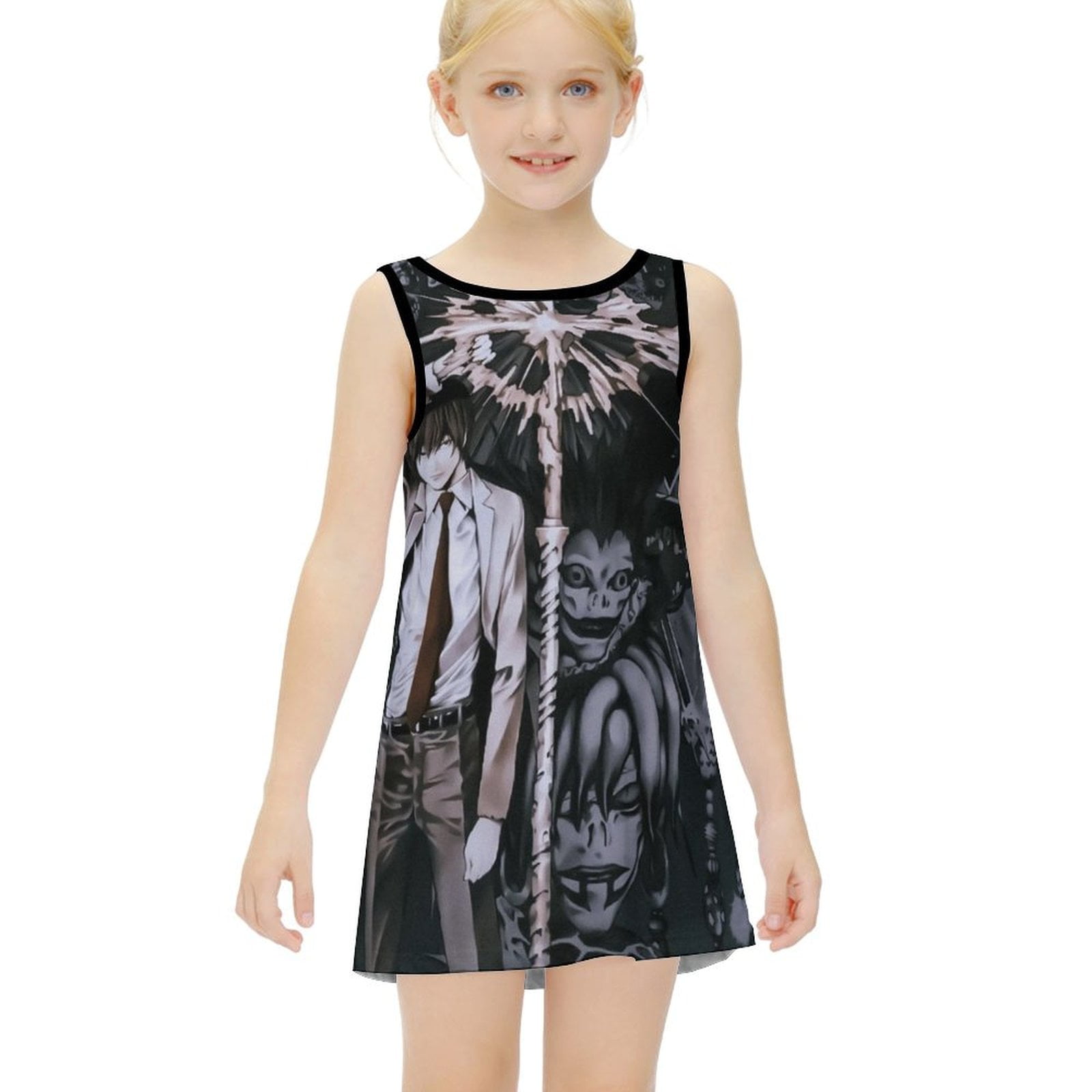 Death Note Girls Sleeveless Dress Casual Playwear Dress Kids Crew Neck ...