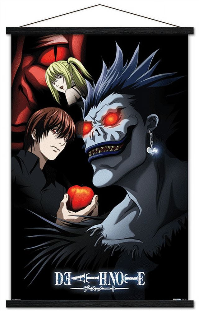 Death Note - Group Wall Poster with Wooden Magnetic Frame, 22.375" x 34 ...