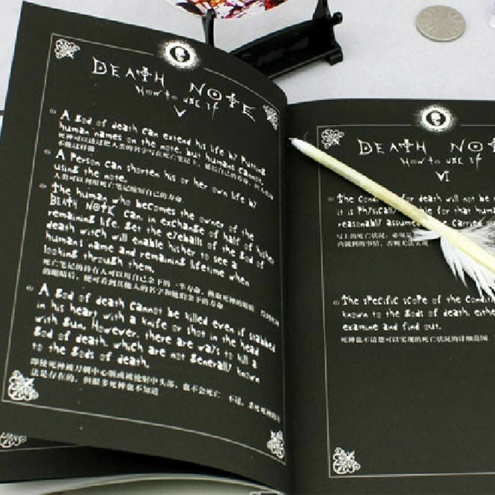 Death Note Japanese Anime Notebook Feather Pen Writing Journal Costume ...