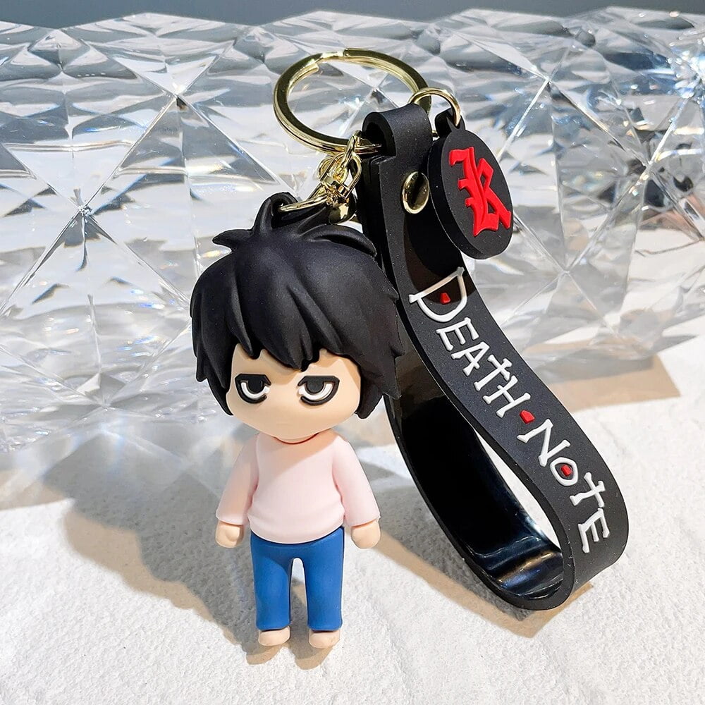 Death Note Keychain Anime L Ryuuku Ryuk Lanyard Key Rings 3D Doll ...