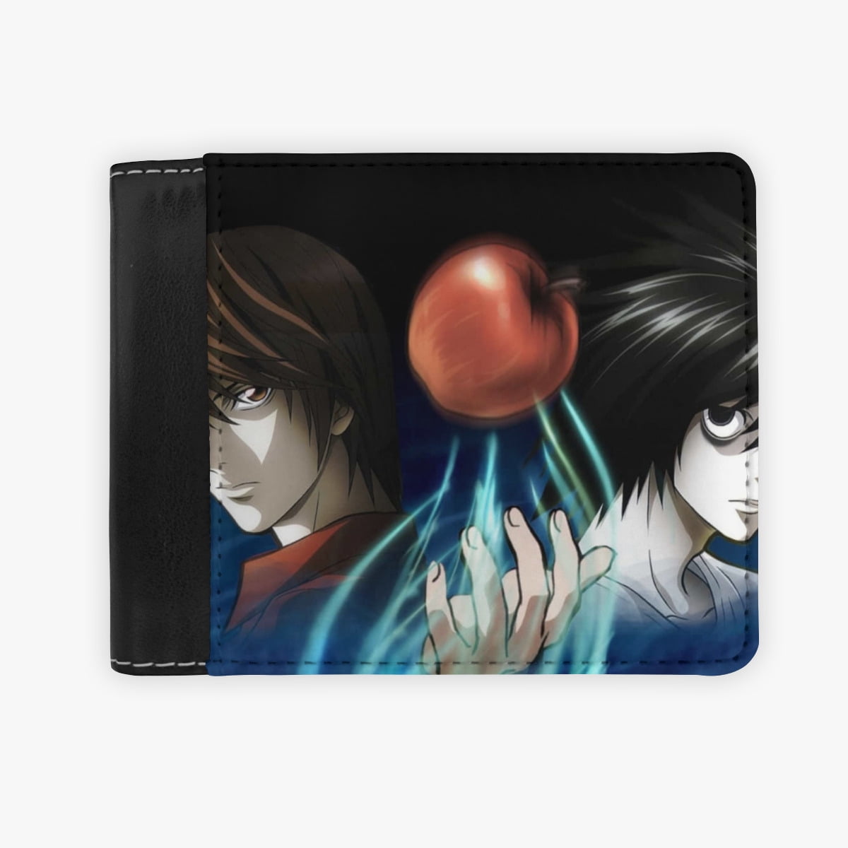 Death Note Leather Minimalist Wallet, Cartoon Pattern, Bifold, Light ...
