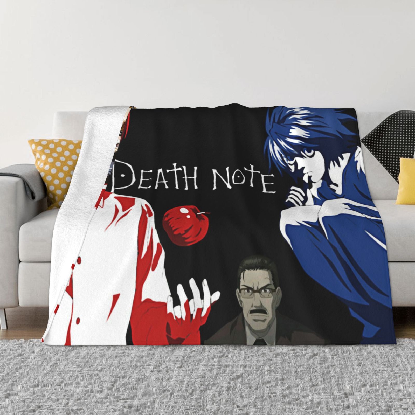 Death Note Light Yagami Blanket Cozy Ultra-Soft Micro Flannel Fleece ...