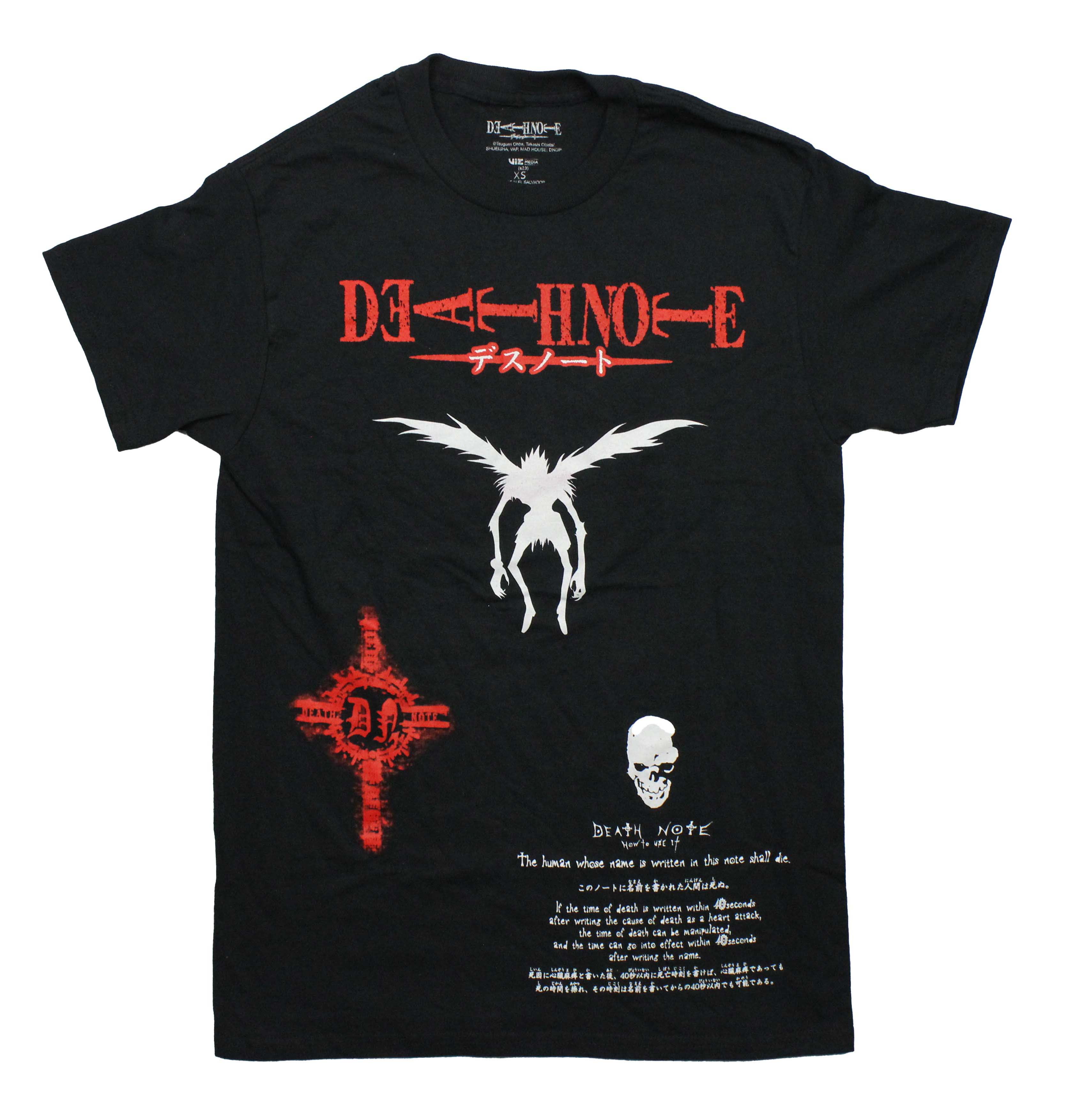 Death Note Mens T-Shirt -Ryuk Over How to Use a Death Note (X-Large ...