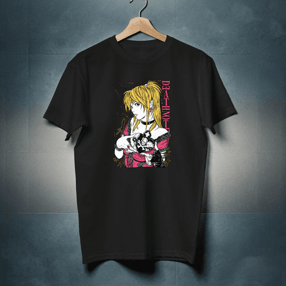 Death Note Misa Amane T- Shirt Manga Anime Black T- Shirt Size S to 5XL ...
