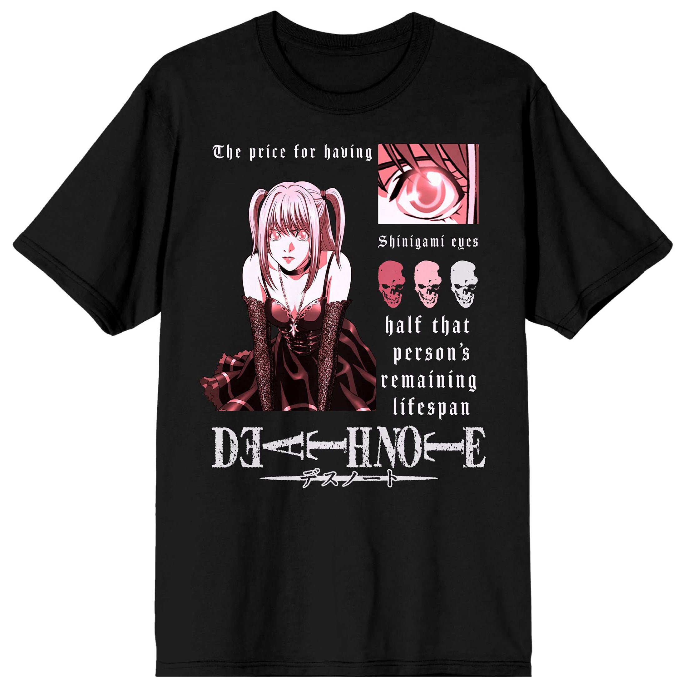 Death Note Misa Shinigami Eyes Women's Black Short Sleeve Tee-XXL ...