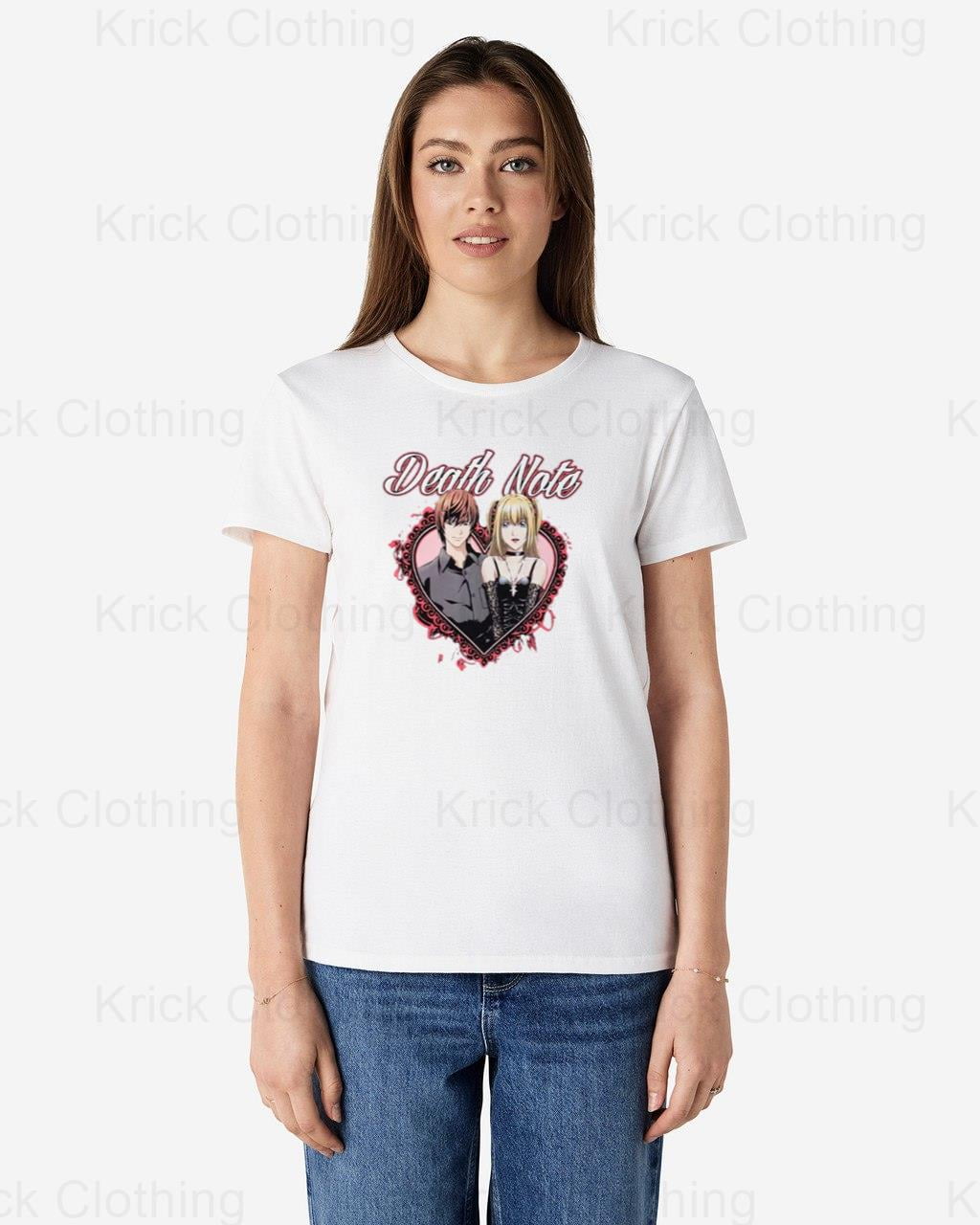 Death Note Misa and Light Heart Filigree Girls Fan Anime T Shirt ...