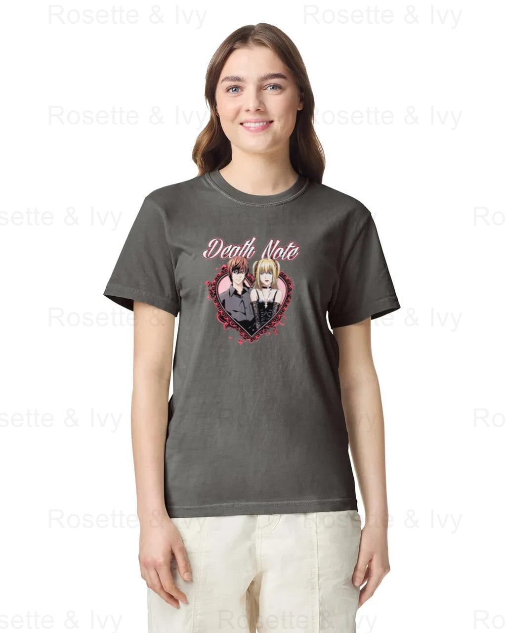 Death Note Misa and Light T Shirt Heart Filigree Anime Comfort Color ...