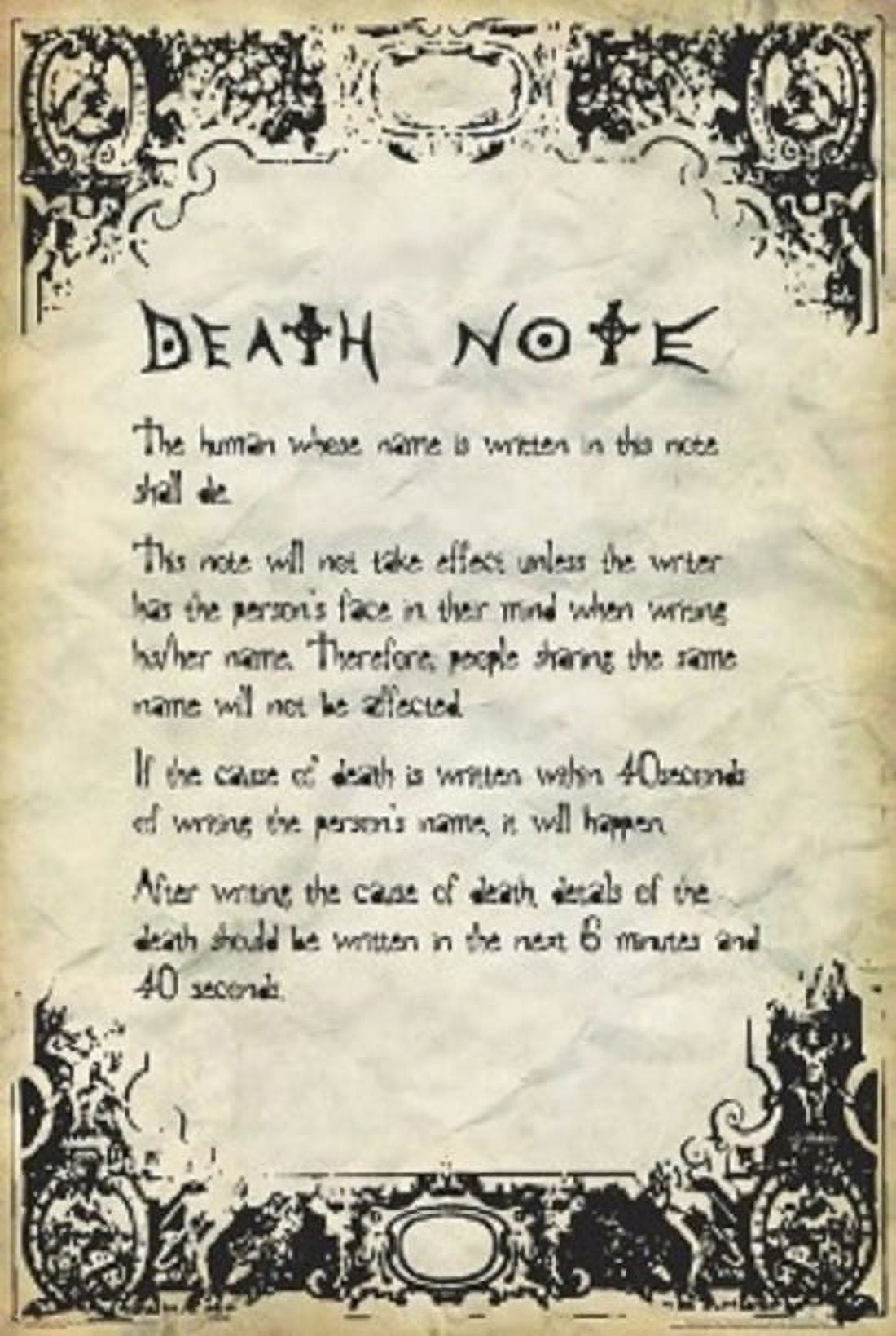 Death Note Rules Laminated Poster (24 x 36) - Walmart.com