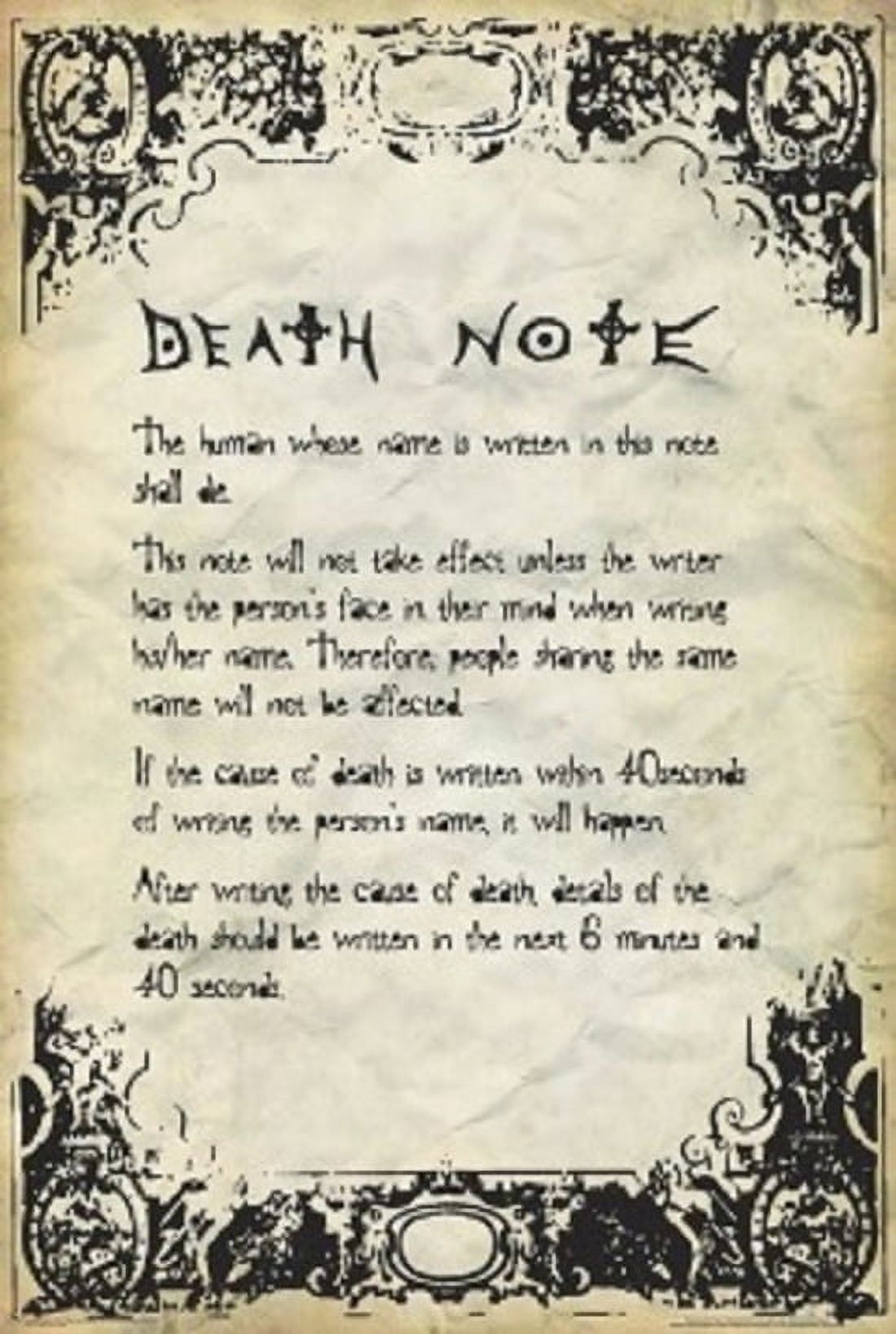 Death Note Rules Poster (24 x 36) - Walmart.com