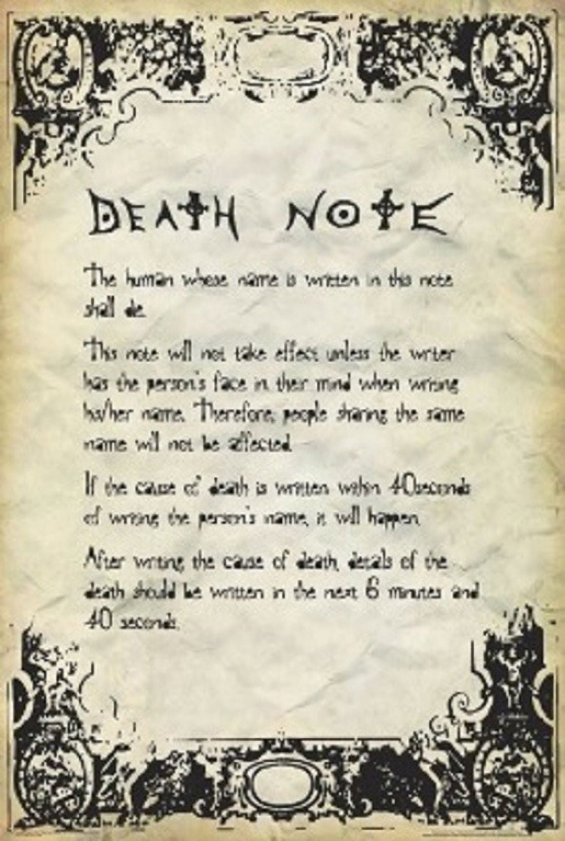 Death Note Rules Poster (24 x 36) - Walmart.com