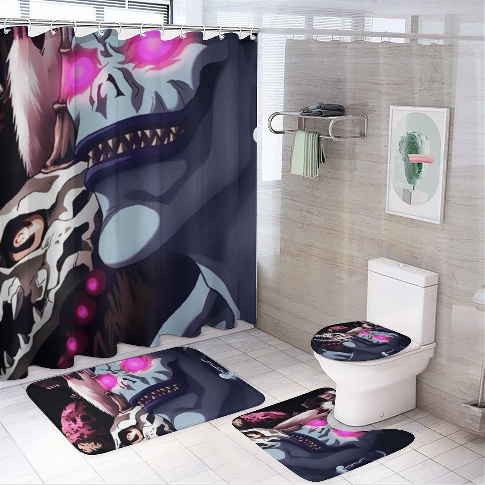 Death Note Ryuk 4PCS Bathroom Sets Shower Curtain Sets with Toilet Lid ...