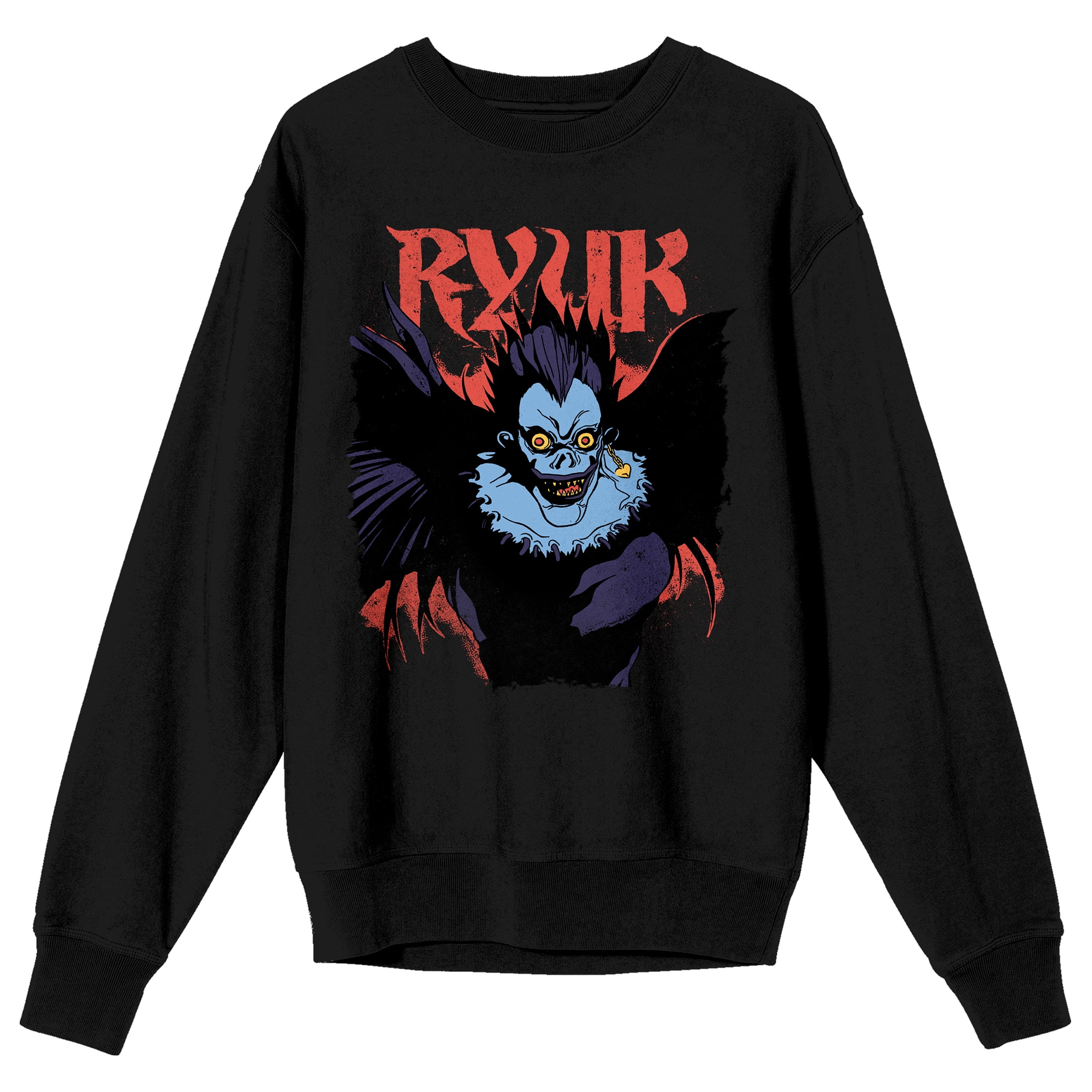 Death Note Ryuk Crew Neck Long Sleeve Adult Black Sweatshirt-XXL ...