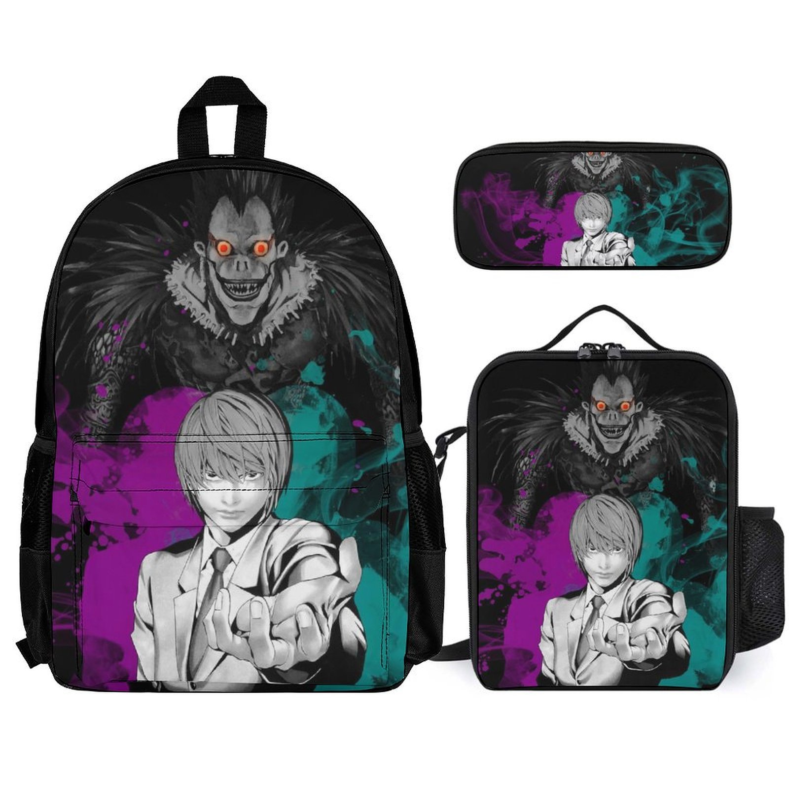 Death Note Schoolbag 3-Pieces Set With Pencil Case Lunch Bag Backpack ...