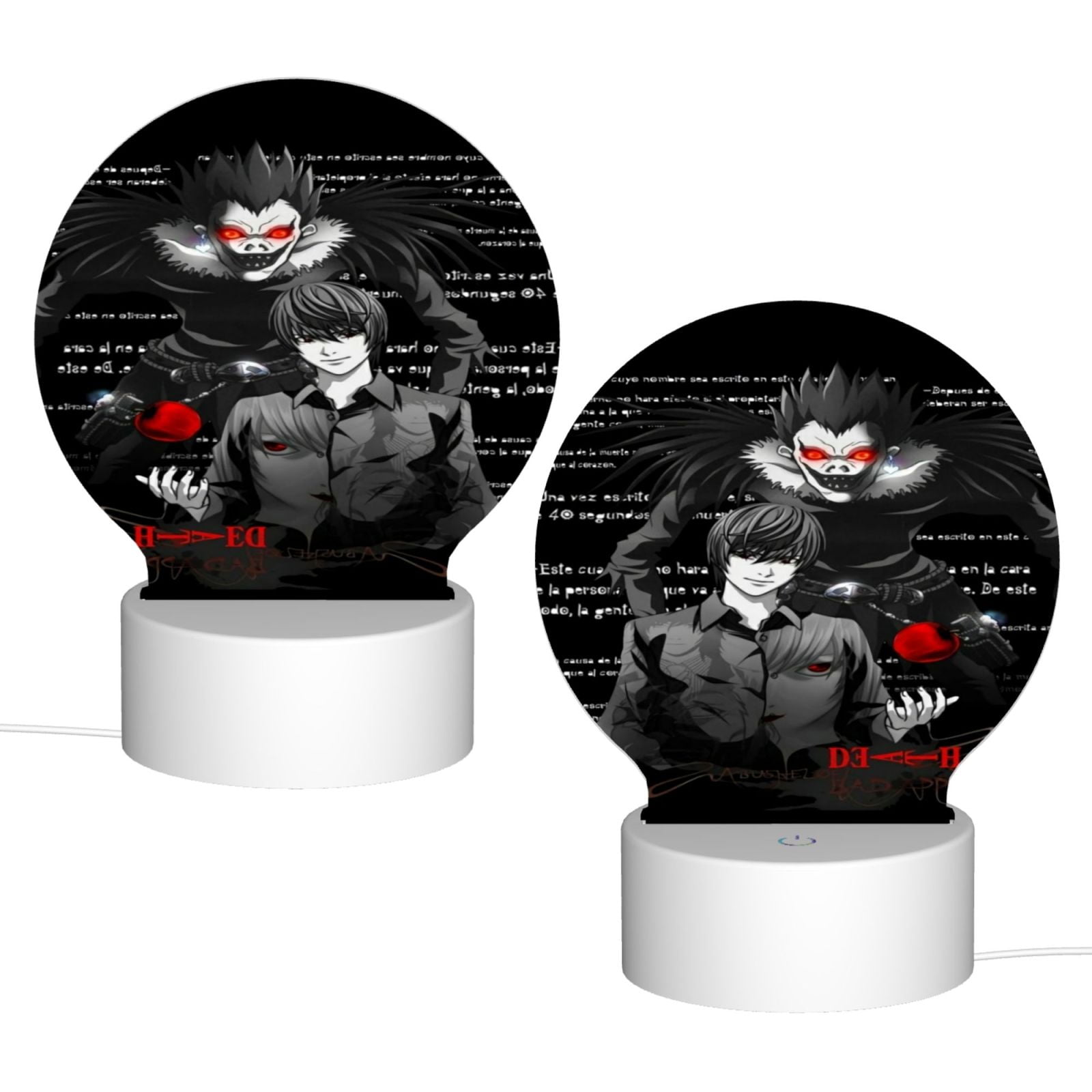 Death Note anime round acrylic night light is suitable for rooms ...