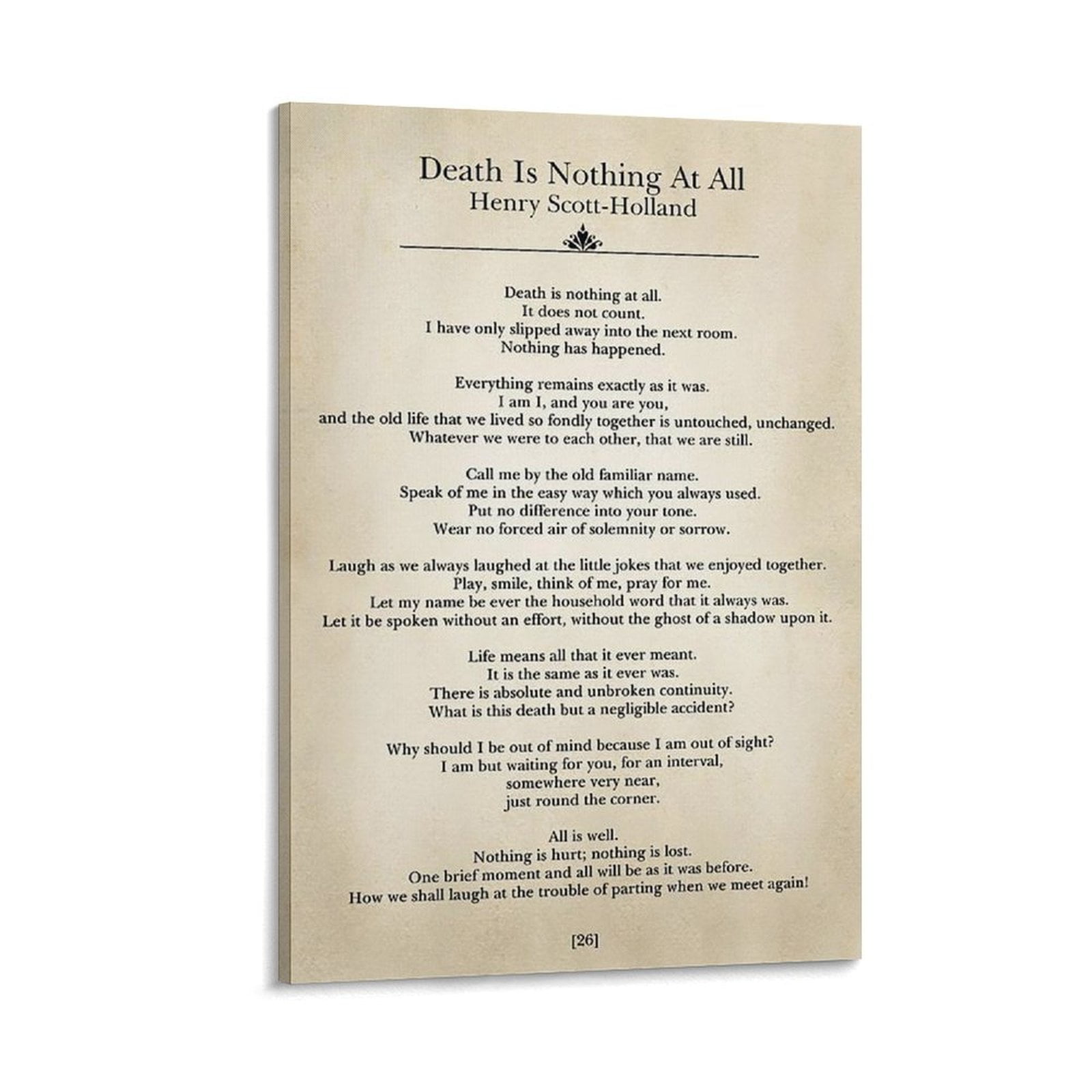 Death Is Nothing at All Henry Scott-Holland Print Photo Art Painting ...