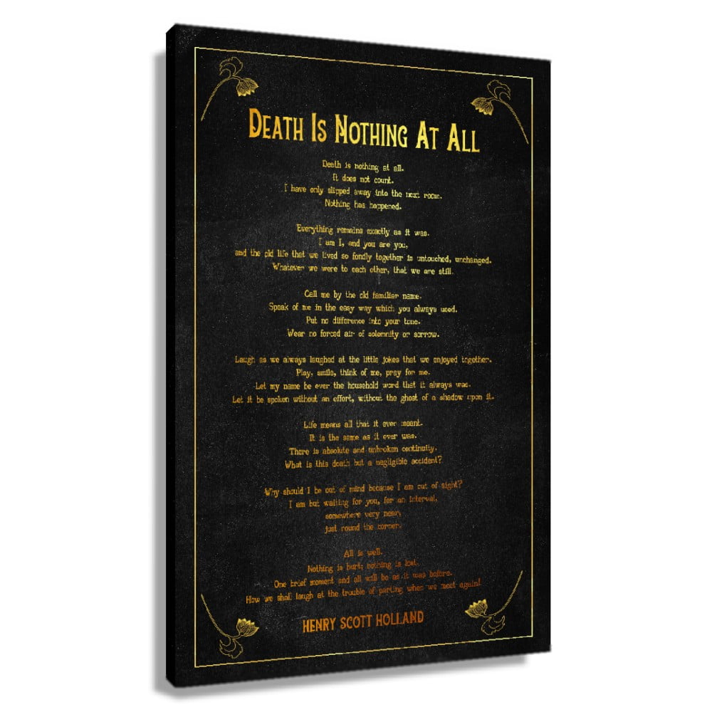 Death Is Nothing At All Poem Wall Decor Henry Scott Holland Quote Wall ...