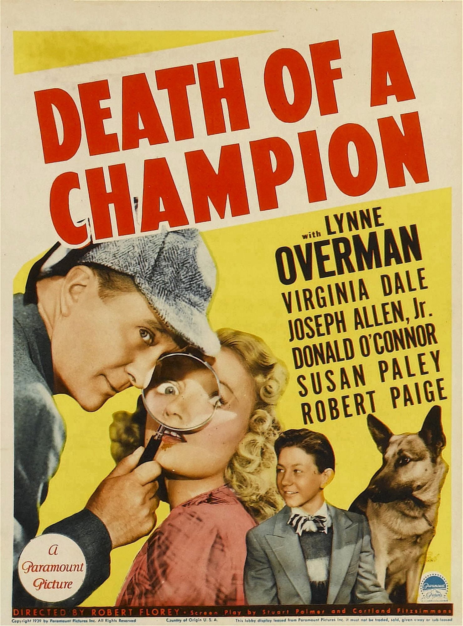 Death Of A Champion From Left: Lynne Overman Virginia Dale Donald O ...