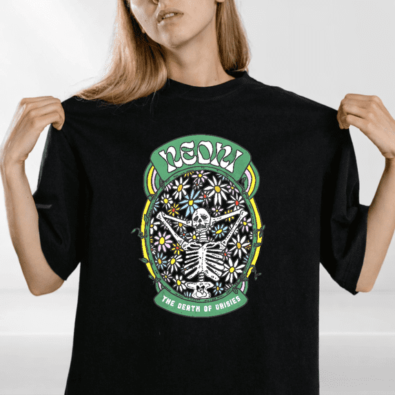 Death Of Daisies Skeleton Art Graphic T-shirt Alternative Music Style ...