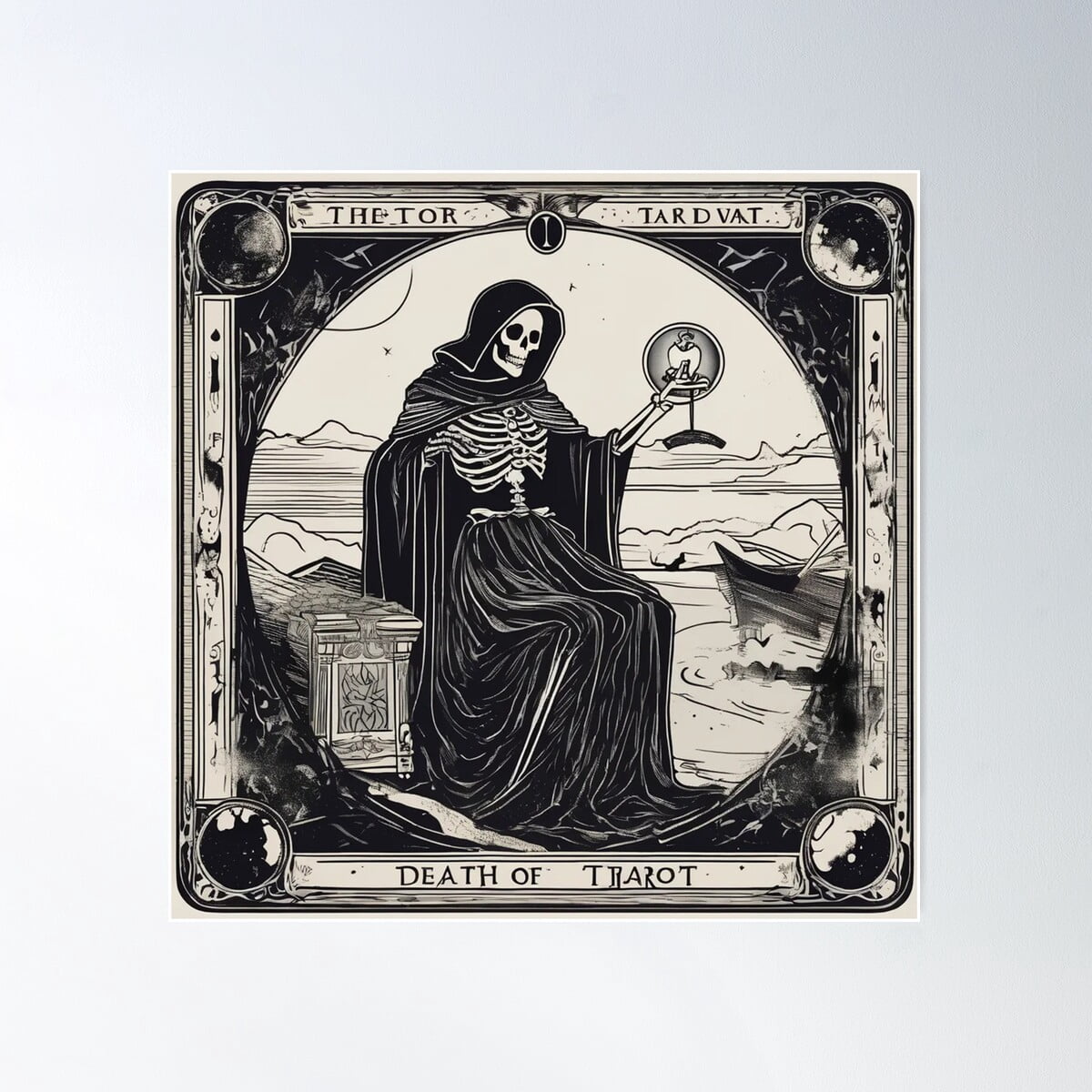 Death Of Tarot Poster Wall Art, Modern Wall Decor For Living Room ...