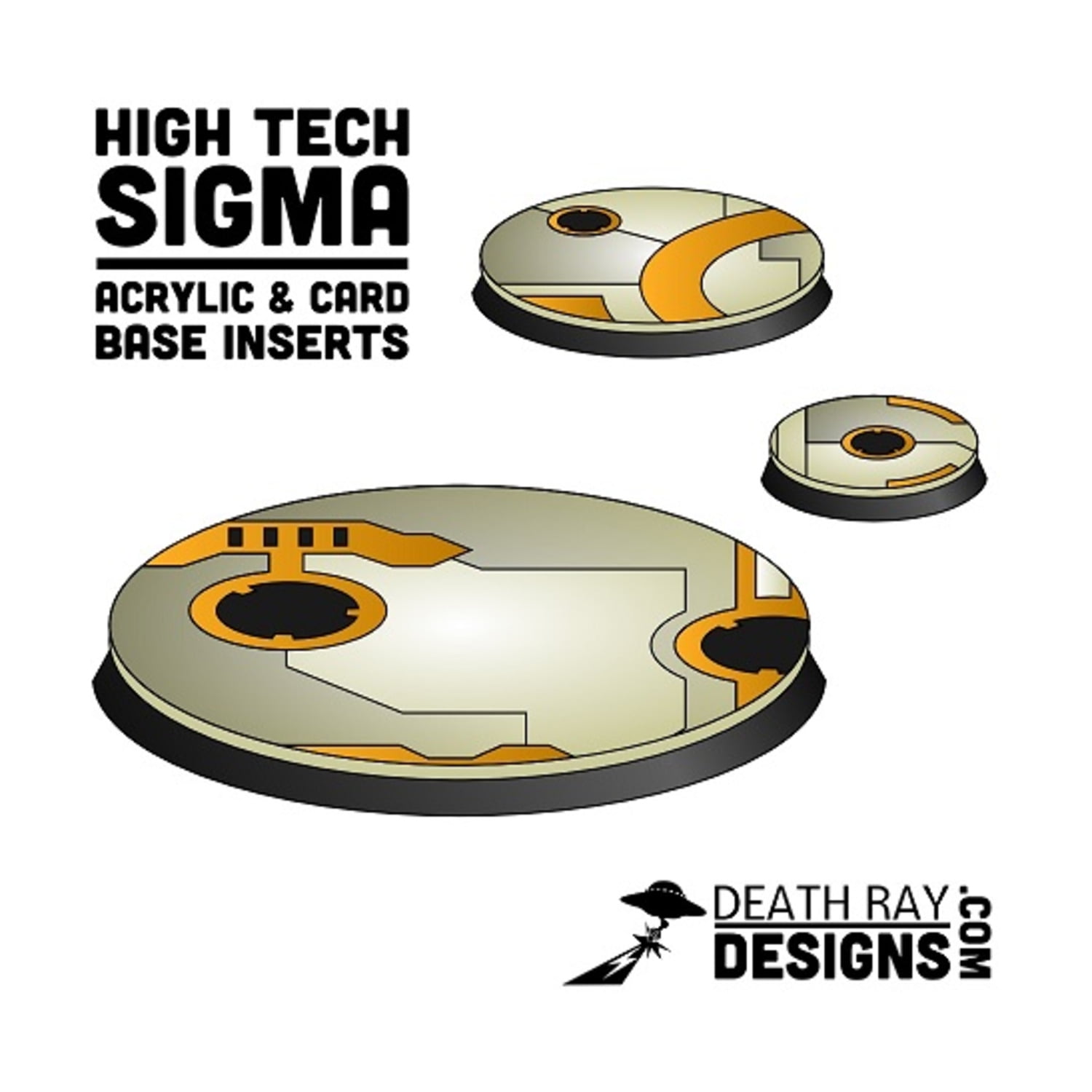 Death Ray Designs High Tech Sigma Base Inserts (Beveled Skirmish Sizes ...