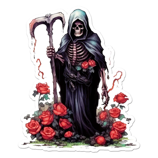 Death Red Roses Sticker Phone Decal Water Bottle Stickers Car Decals ...