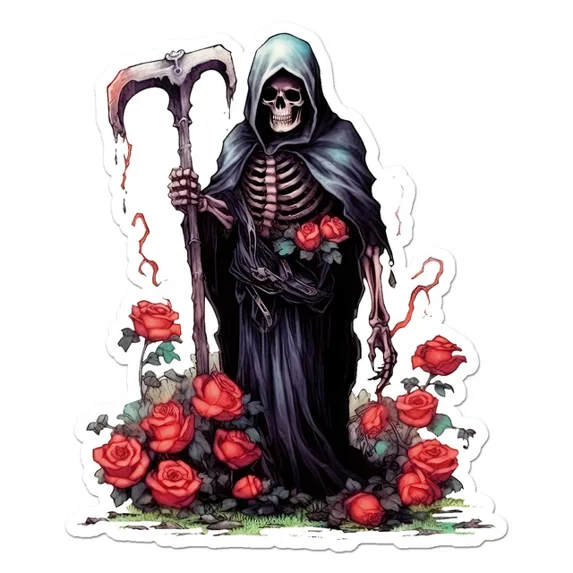 Death Red Roses Sticker Phone Decal Water Bottle Stickers Car Decals ...