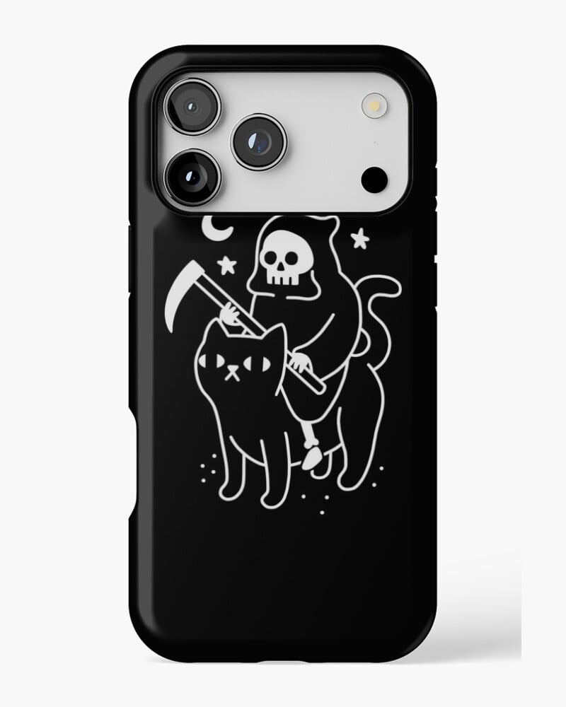 Death Rides A Black Cat H471 Premium Durable Case for iPhone 17 16 15 ...