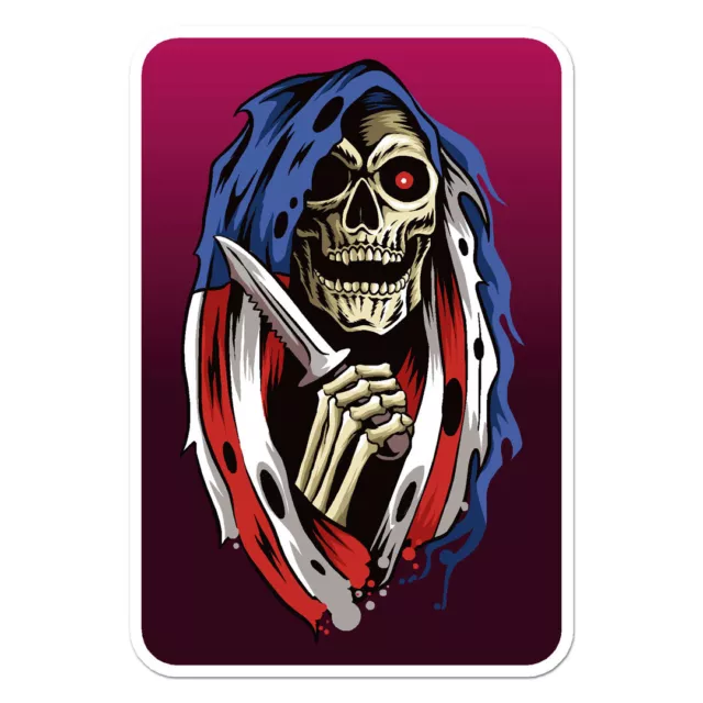 Death Skull American Usa Sticker Phone Decal Water Bottle Stickers Car ...