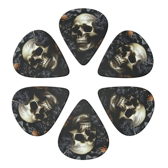 Death Skull Gothic Art Black Guitar Pick 6 Pack for Bass Acoustic ...