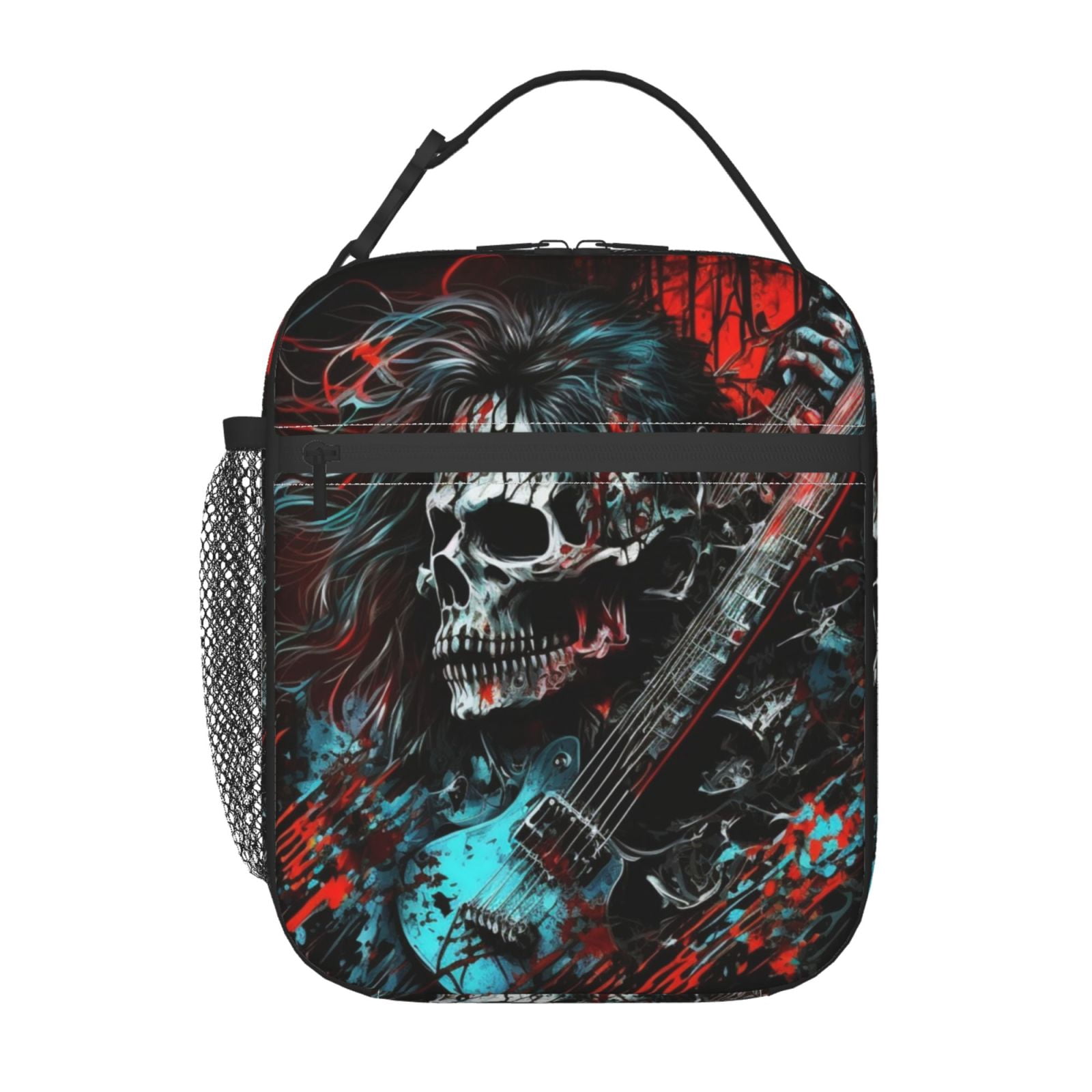 Death Skull Rock Heavy Metal Music Lunch Box Bag Insulated Lunchbox ...