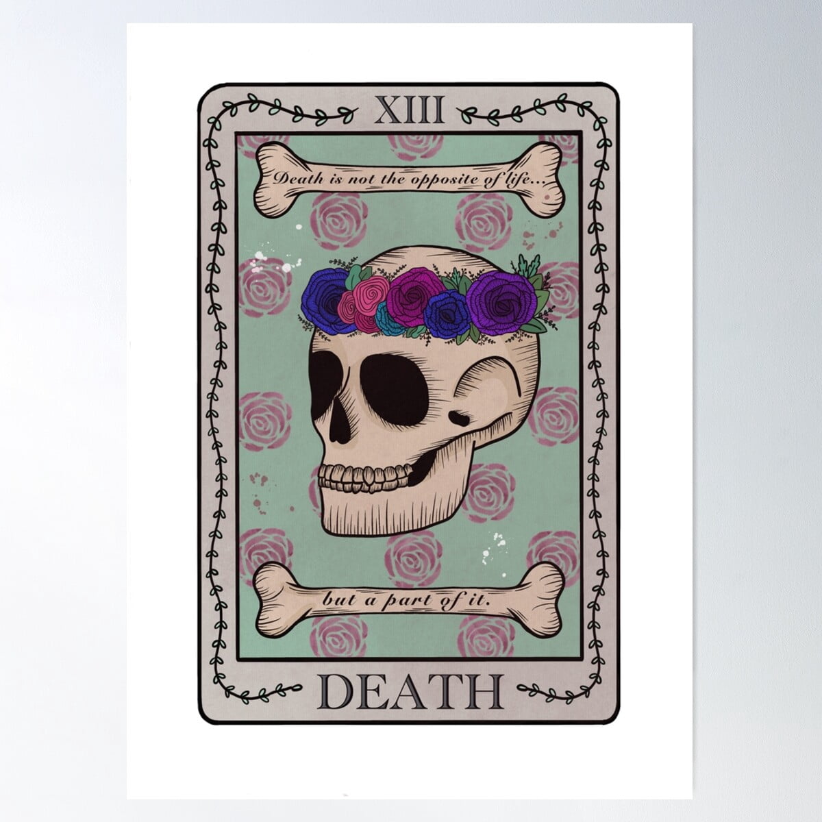 Death Skull Tarot Card Poster Wall Art, Modern Wall Decor For Living ...