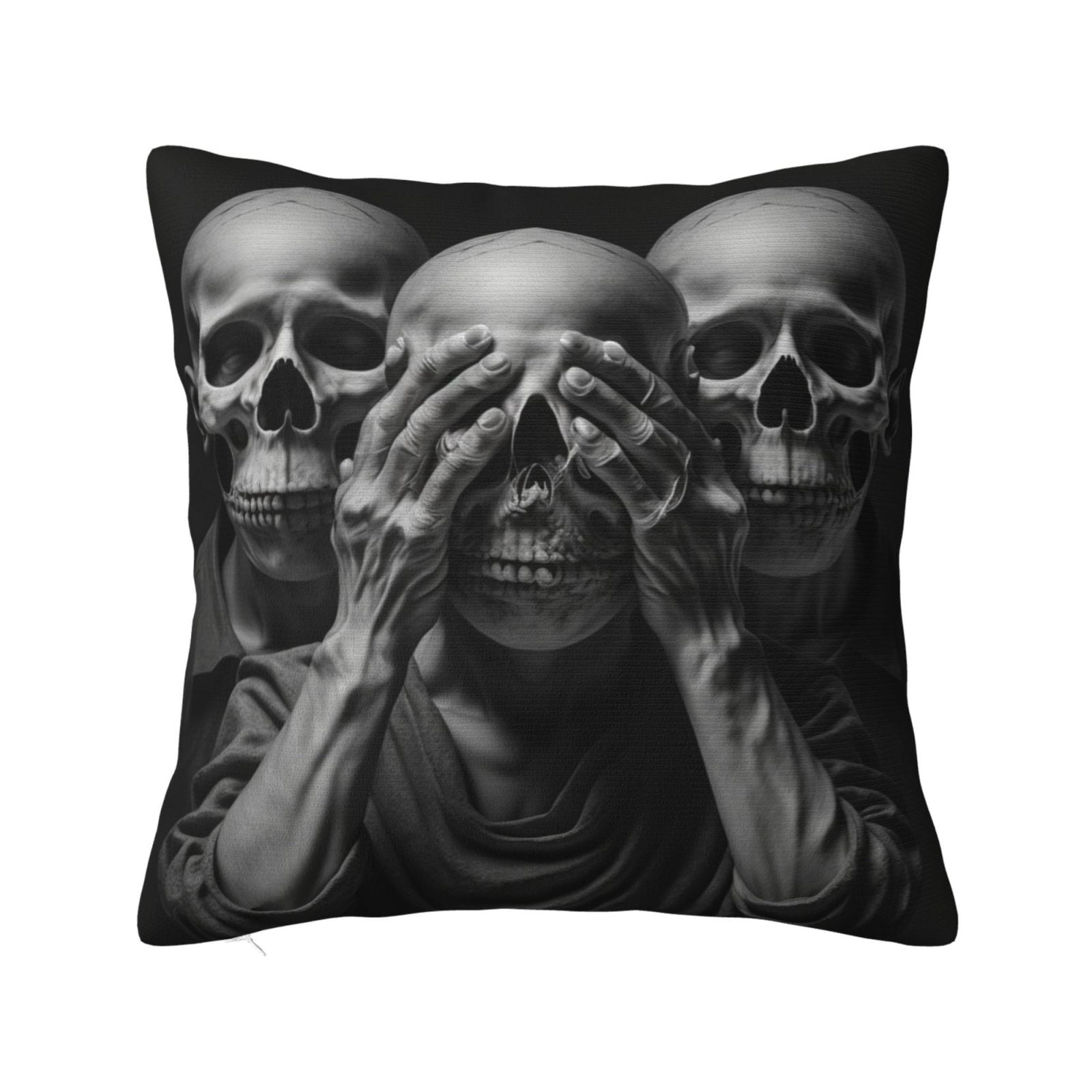Death Skulls Gothic Skull Decorative Throw Pillow Cases Square Cushion ...