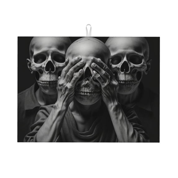 Death Skulls Gothic Skull Large Kitchen Drying Mat 18x24 Inch Ultra ...