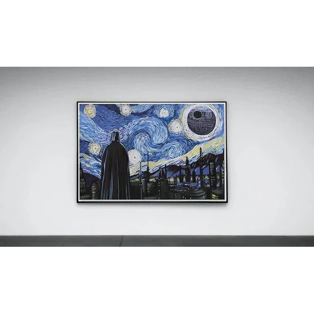 Death Star Poster - Van Gogh Starry Night Inspired Star Wars Wall Art ...