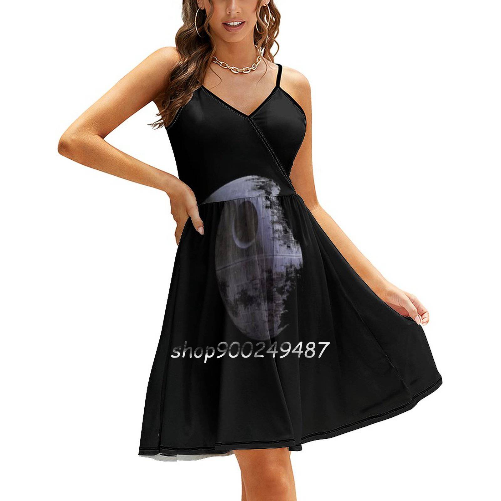 Death Star Square Neck Dress Sweet Summer Dress Women Elegant Halter ...