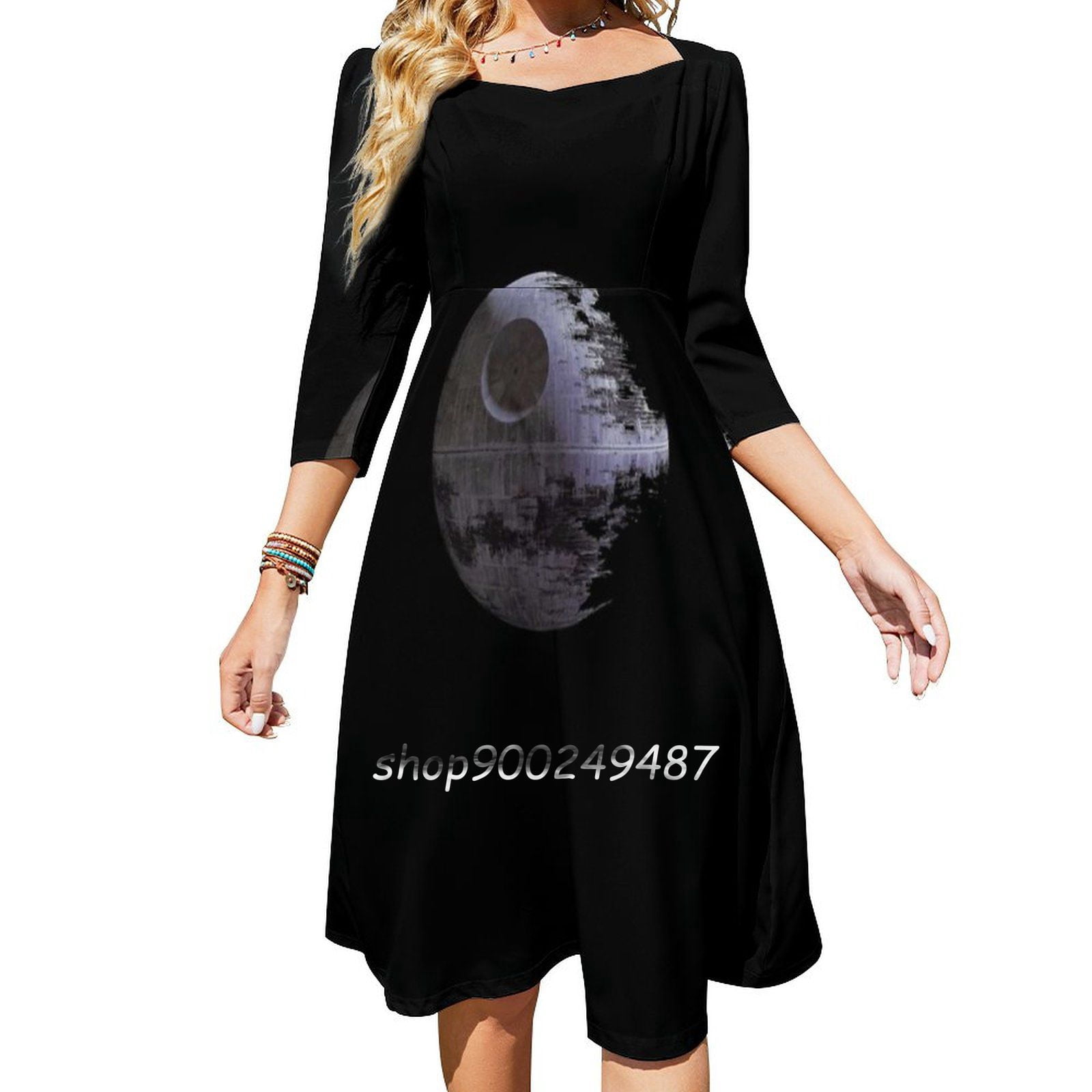 Death Star Square Neck Dress Sweet Summer Dress Women Elegant Halter ...