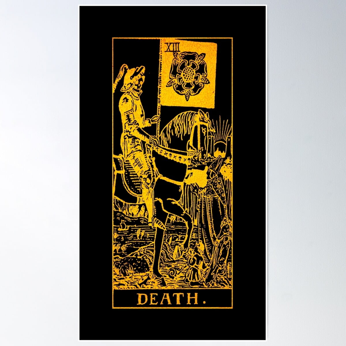 Death Tarot Card | Gold And Black | Major Arcana Of The Rws Deck ...