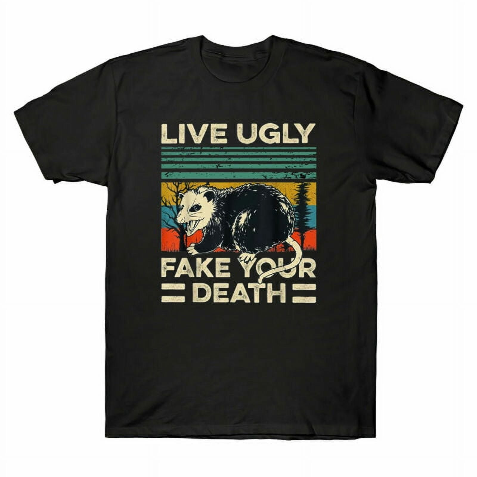 Death Tee Ugly Fake Character T-Shirt Retro Short Sleeve Live Men's ...