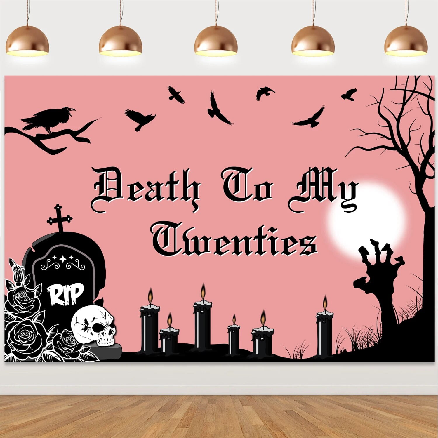 Death To My Twenties Backdrop, Portrait Photography Background, White ...