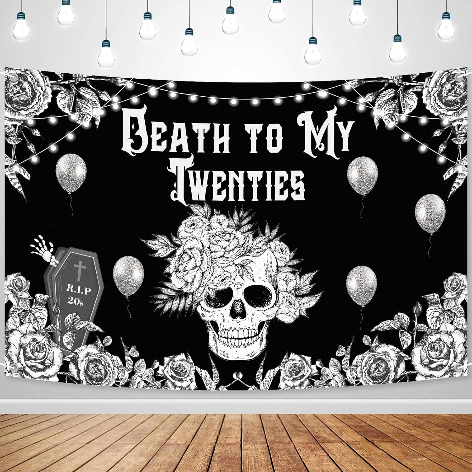 Death to My Twenties Backdrop Banner Decor Black - RIP to My 20s Youth ...