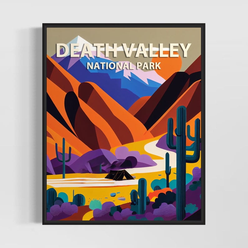 Death Valley Park Retro Poster – Vintage Minimalist Nature Wall Art ...