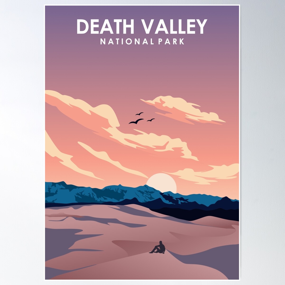 Death Valley Vintage Minimal National Park Travel Poster Poster, 8x12 ...